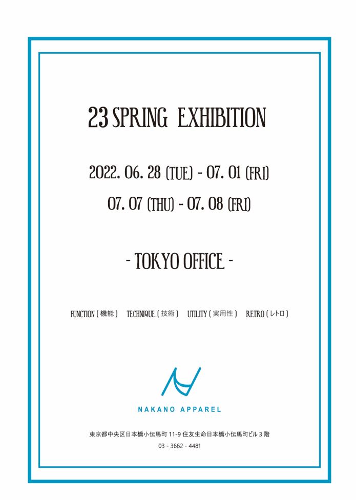 NAKANO APPAREL -23 SPRING EXHIBITION-